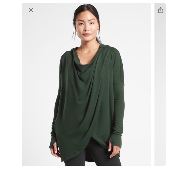 Athleta | Tops | Athleta Purana Wrap Sweatshirt Seaweed Snack 48673 ...